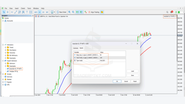 Bot EA Trade Panel Đặt Stoploss, Takeprofit Tự Động trên MT4 và MT5